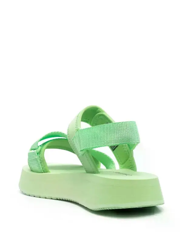 Calvin Klein Logo-patch Platform Sandals - Green