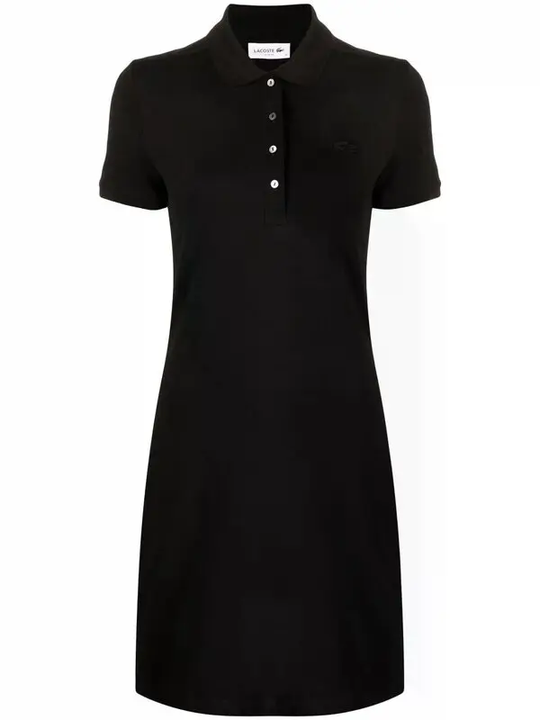 Lacoste Logo-patch Detail Polo Dress - Black