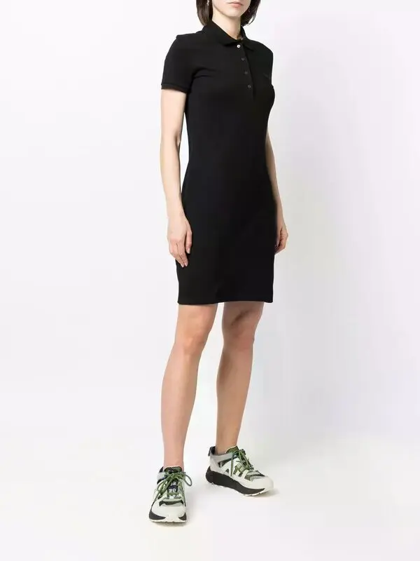 Lacoste Logo-patch Detail Polo Dress - Black
