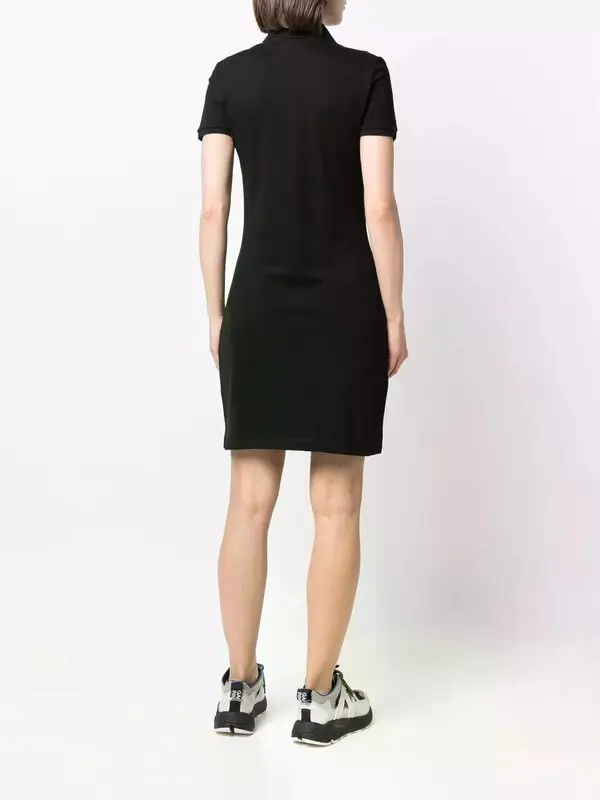 Lacoste Logo-patch Detail Polo Dress - Black