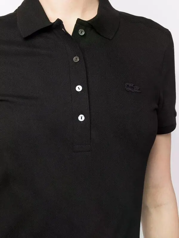 Lacoste Logo-patch Detail Polo Dress - Black