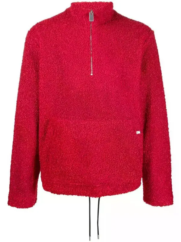 1017 Alyx 9sm Bouclé Half-zip Sweatshirt - Red