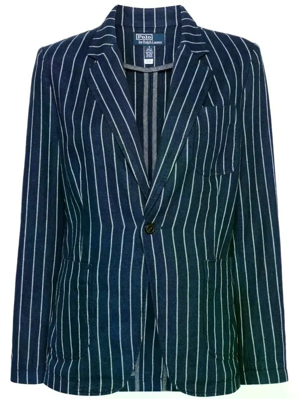 Polo Ralph Lauren Striped Linen-cotton Blend Blazer