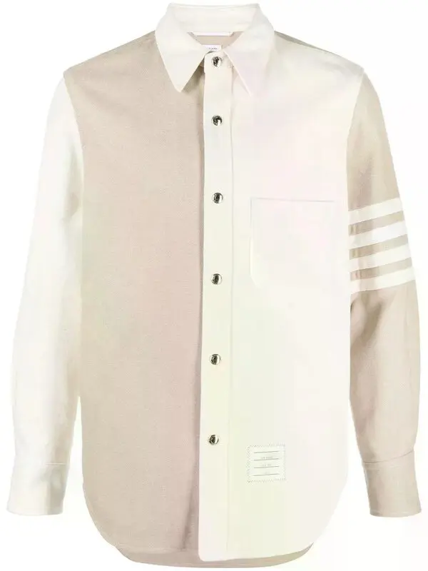 Thom Browne 4-bar Patchwork Denim Shirt