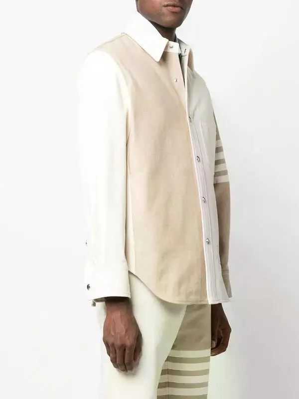Thom Browne 4-bar Patchwork Denim Shirt