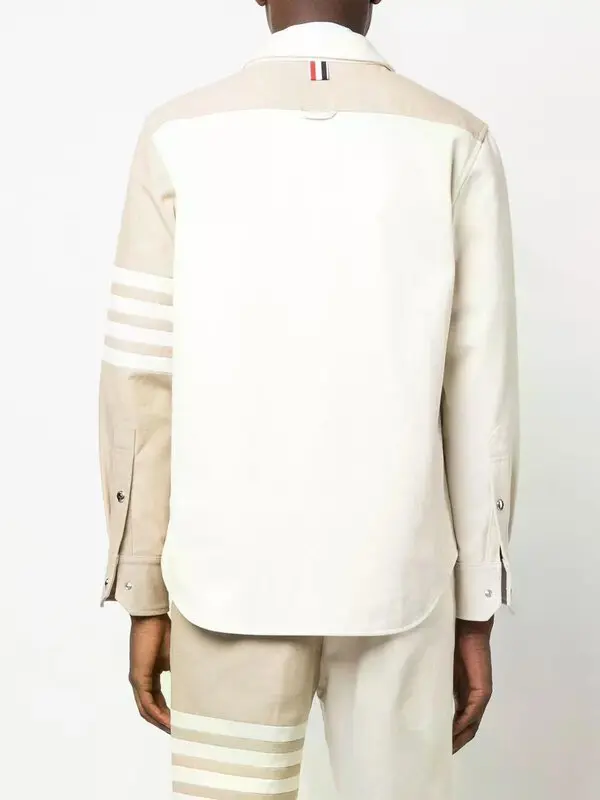 Thom Browne 4-bar Patchwork Denim Shirt