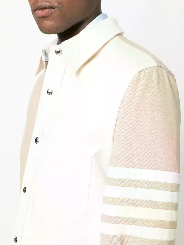 Thom Browne 4-bar Patchwork Denim Shirt