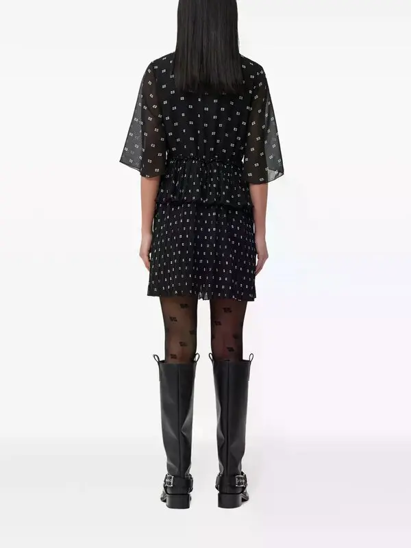 GANNI Butterfly Logo-pattern Tights