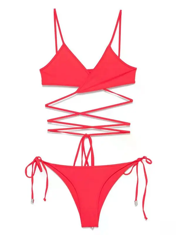 Attico Criss-cross Straps Bikini - Red