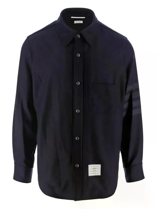 Thom Browne Flannel Tonal 4-bar Shirt Jacket