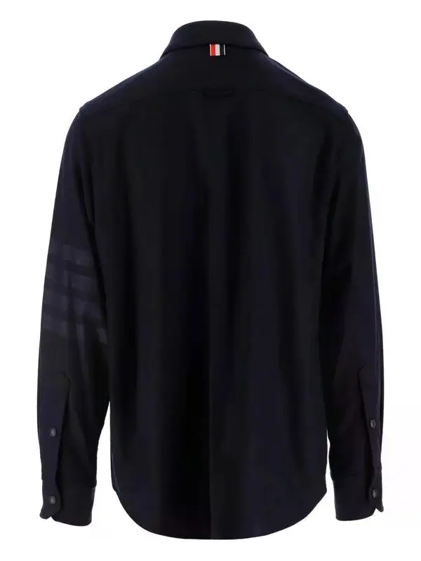 Thom Browne Flannel Tonal 4-bar Shirt Jacket