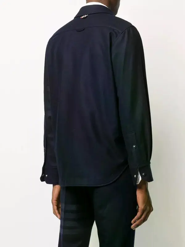 Thom Browne Flannel Tonal 4-bar Shirt Jacket
