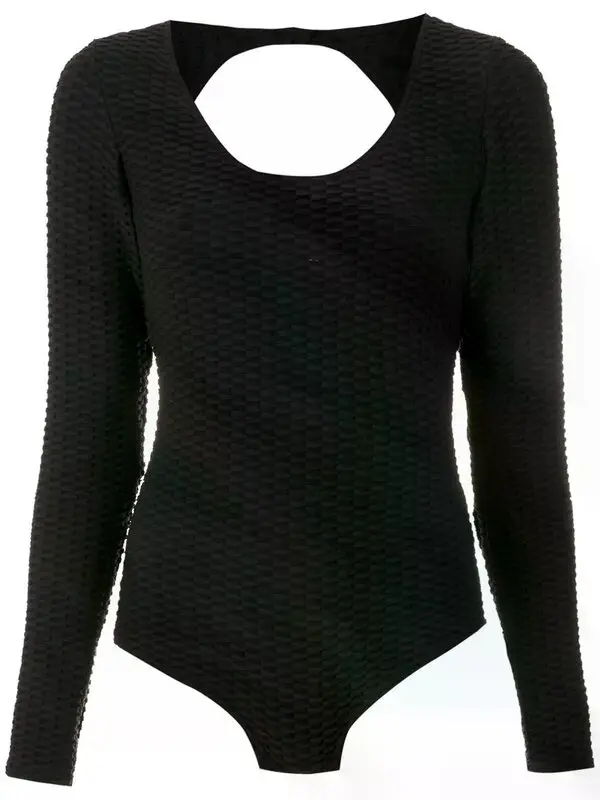AMIR SLAMA Texture-effect Open Back Bodysuit