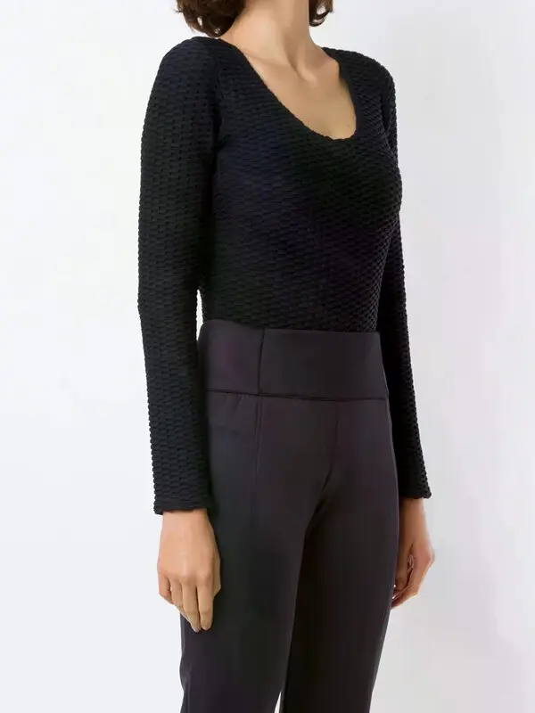 AMIR SLAMA Texture-effect Open Back Bodysuit