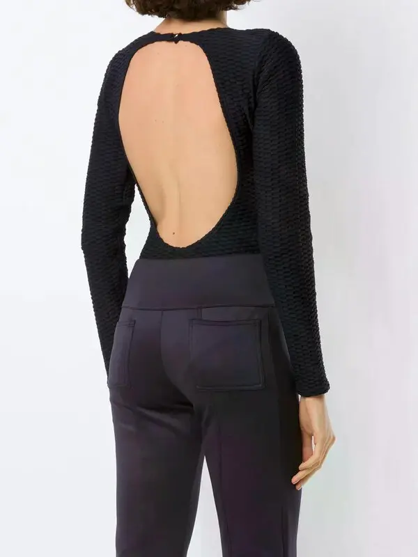 AMIR SLAMA Texture-effect Open Back Bodysuit