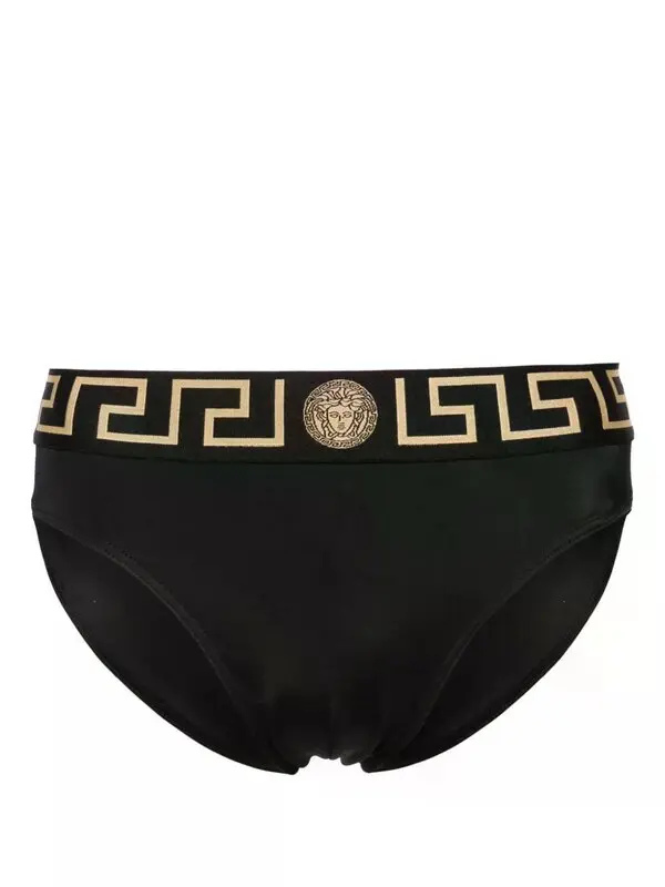 Versace Nylon-blend Swim Briefs With Medusa Motif - Black
