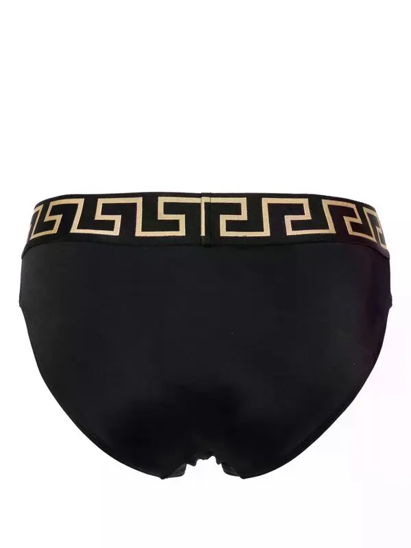 Versace Nylon-blend Swim Briefs With Medusa Motif - Black