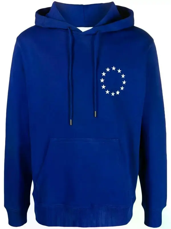Études Studio Europa-print Organic Cotton Hoodie - Blue