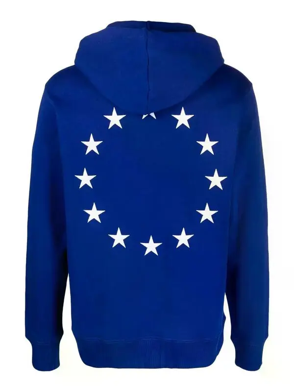 Études Studio Europa-print Organic Cotton Hoodie - Blue