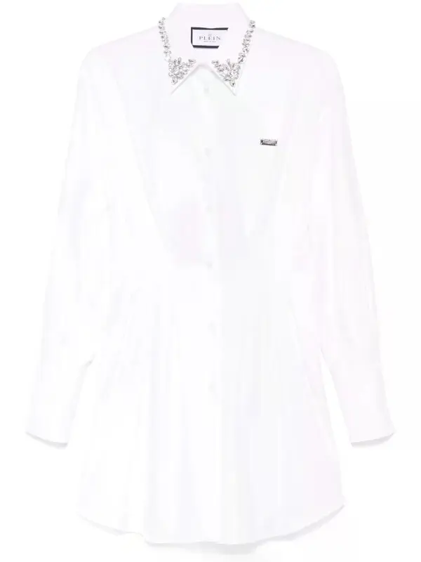 Philipp Plein Mini Shirt Dress - White