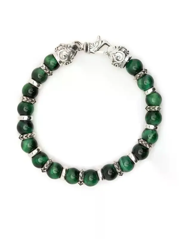 Emanuele Bicocchi Tiger Eye Beaded Bracelet - Green