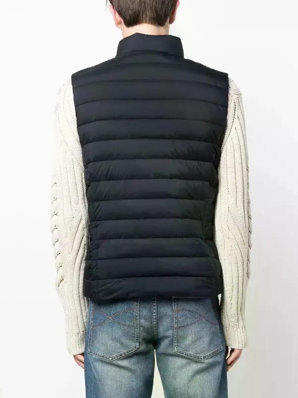 MOORER Quilted Zipped Gilet - Blue
