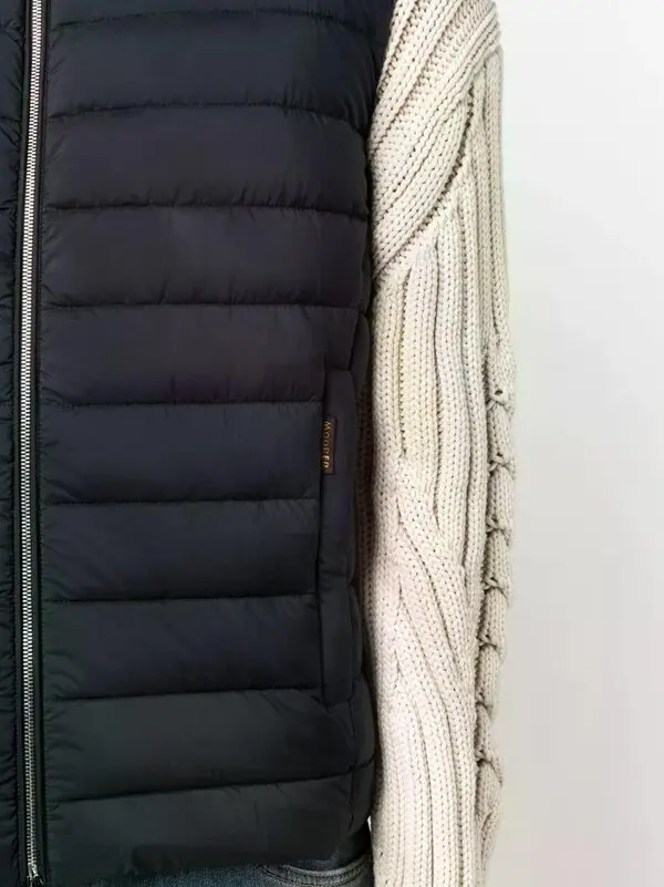 MOORER Quilted Zipped Gilet - Blue