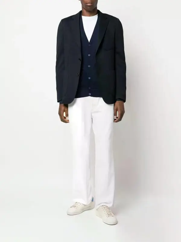 Colombo Button-down Knit Cardigan - Blue