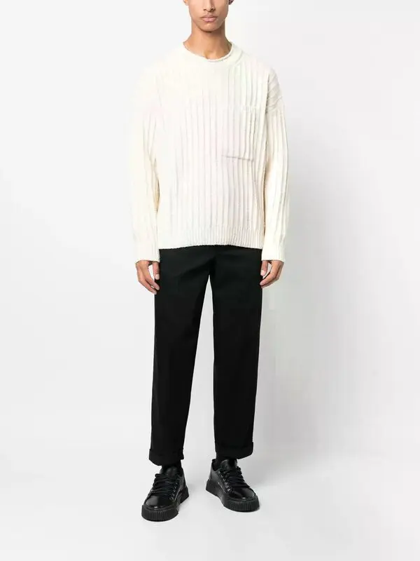GOLDEN GOOSE Logo-patch Straight-leg Trousers