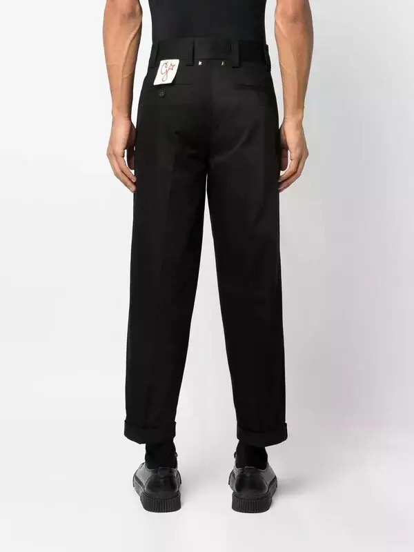 GOLDEN GOOSE Logo-patch Straight-leg Trousers