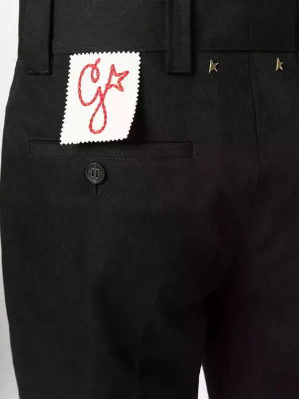 GOLDEN GOOSE Logo-patch Straight-leg Trousers