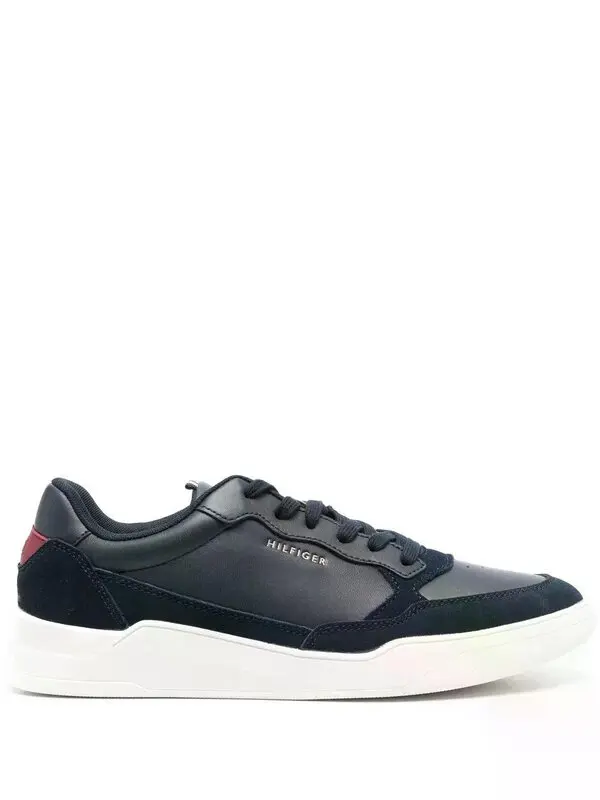 Tommy Hilfiger Embossed Logo Leather Sneakers