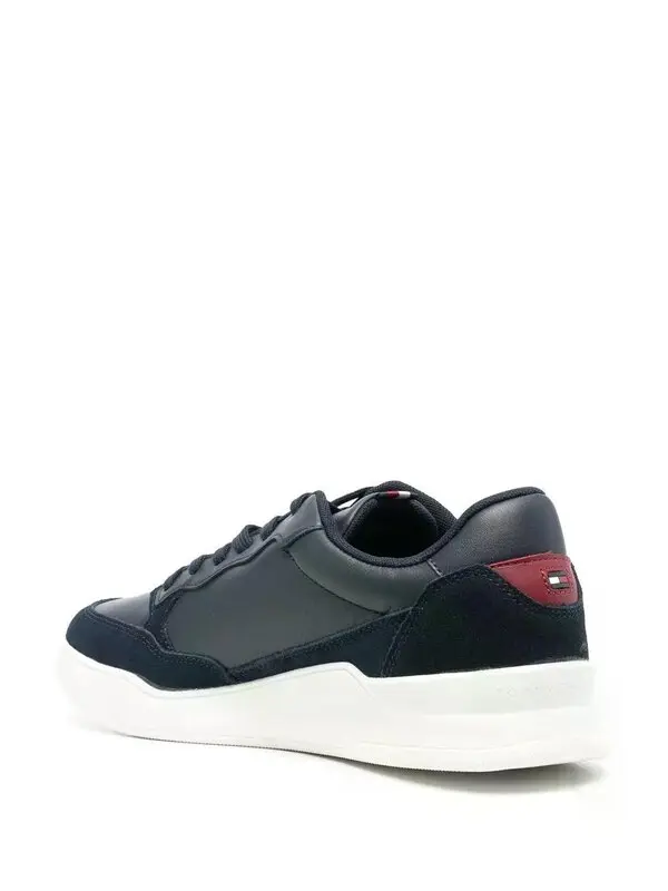 Tommy Hilfiger Embossed Logo Leather Sneakers