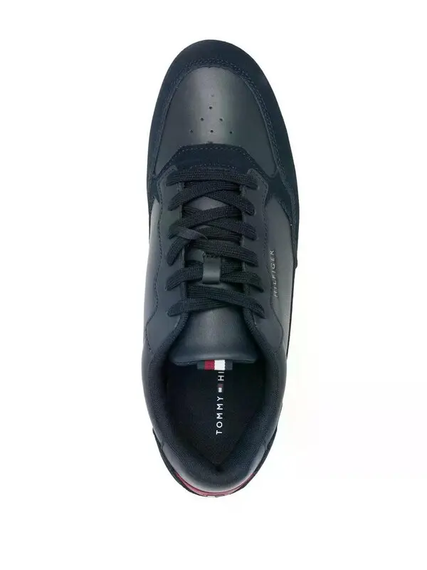 Tommy Hilfiger Embossed Logo Leather Sneakers