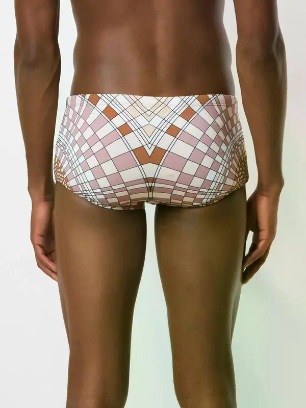 AMIR SLAMA Cocar Print Swim Trunks