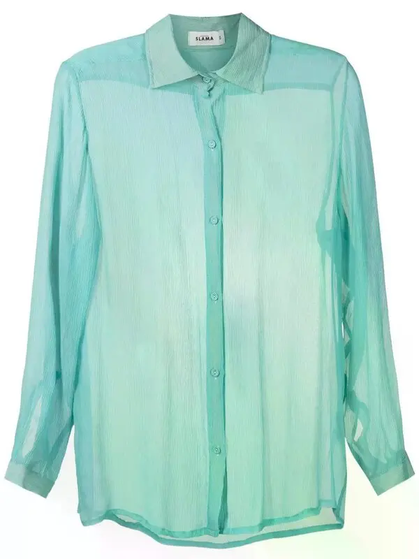 AMIR SLAMA Sheer Crinkled Silk Shirt