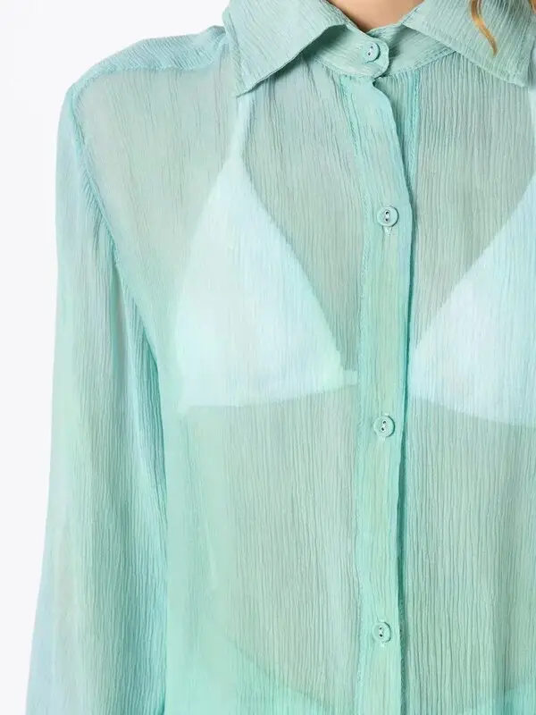 AMIR SLAMA Sheer Crinkled Silk Shirt
