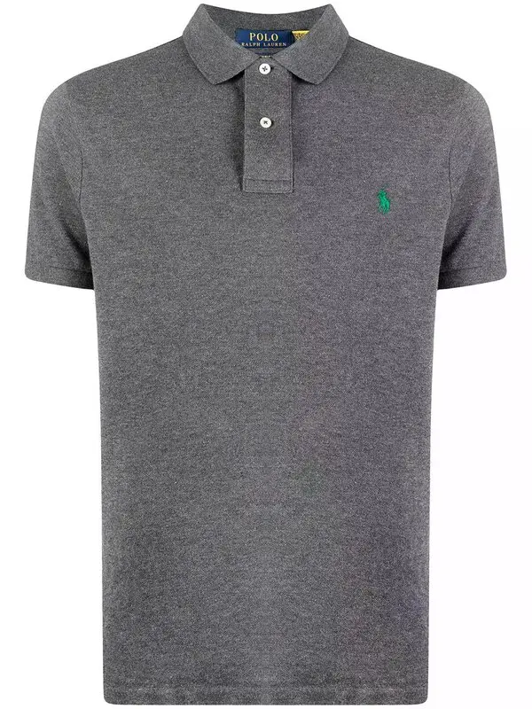 Polo Ralph Lauren Logo-patch Short-sleeved Polo Shirt - Grey