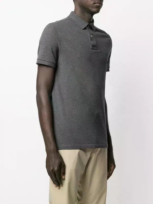 Polo Ralph Lauren Logo-patch Short-sleeved Polo Shirt - Grey