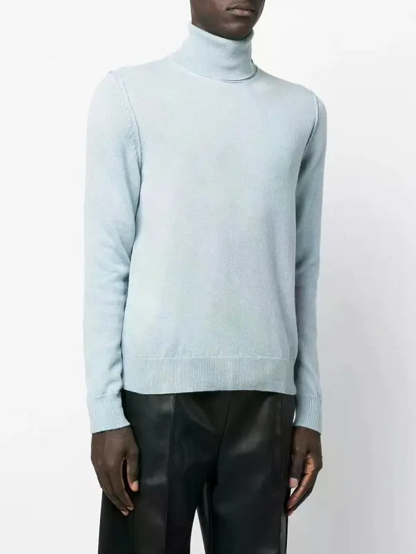 MAISON MARGIELA High-neck Cashmere Sweater - Blue