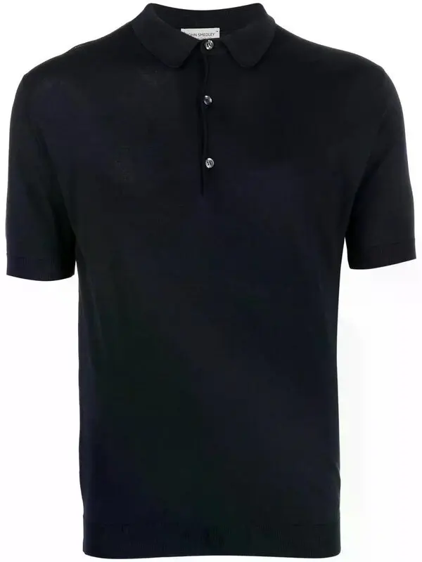 John Smedley Fine-knit Polo Shirt - Blue