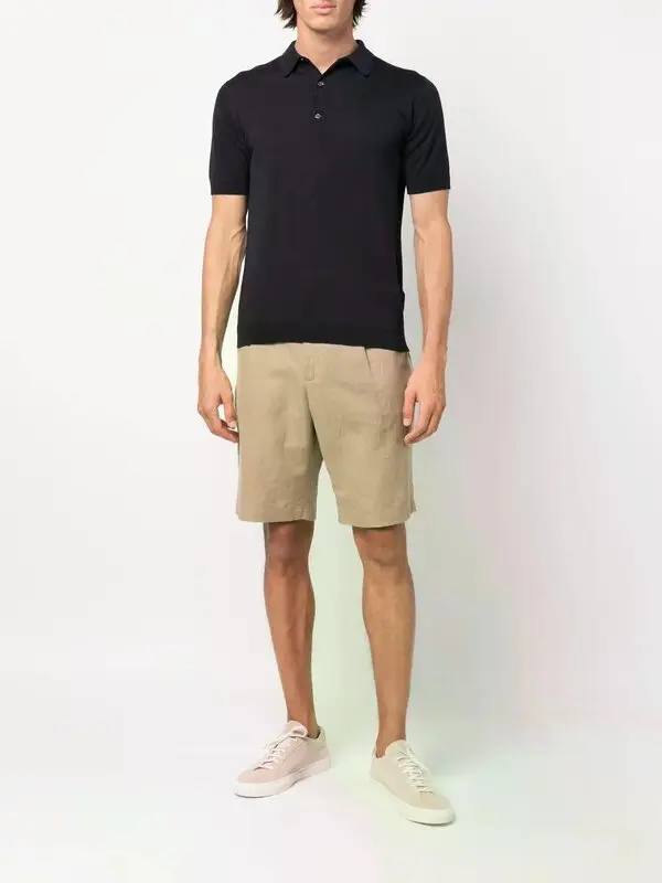 John Smedley Fine-knit Polo Shirt - Blue