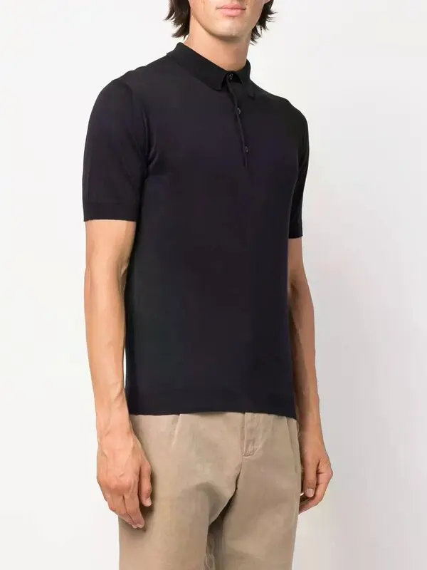 John Smedley Fine-knit Polo Shirt - Blue