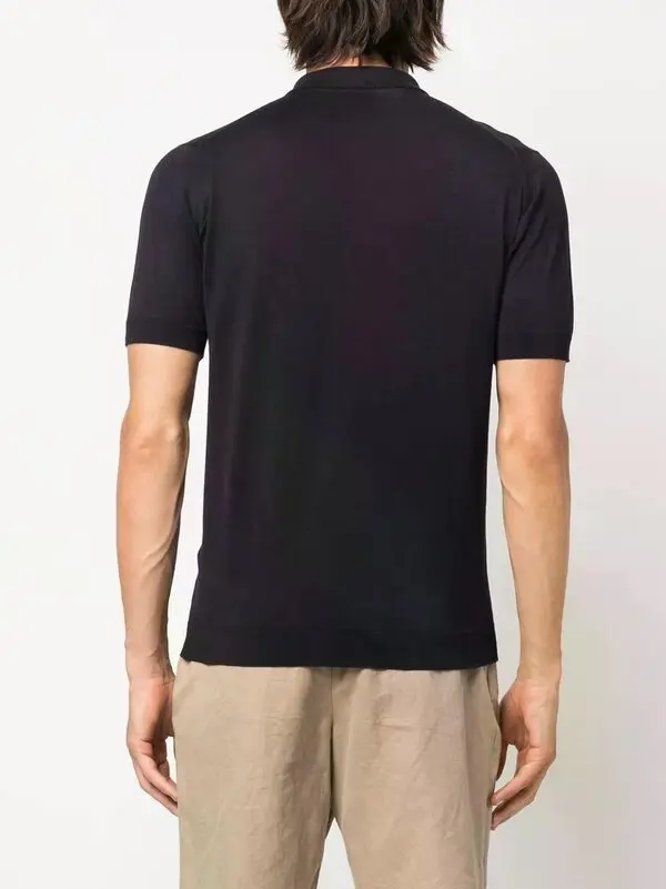 John Smedley Fine-knit Polo Shirt - Blue