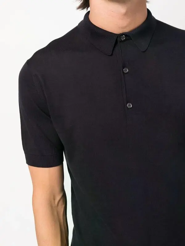 John Smedley Fine-knit Polo Shirt - Blue