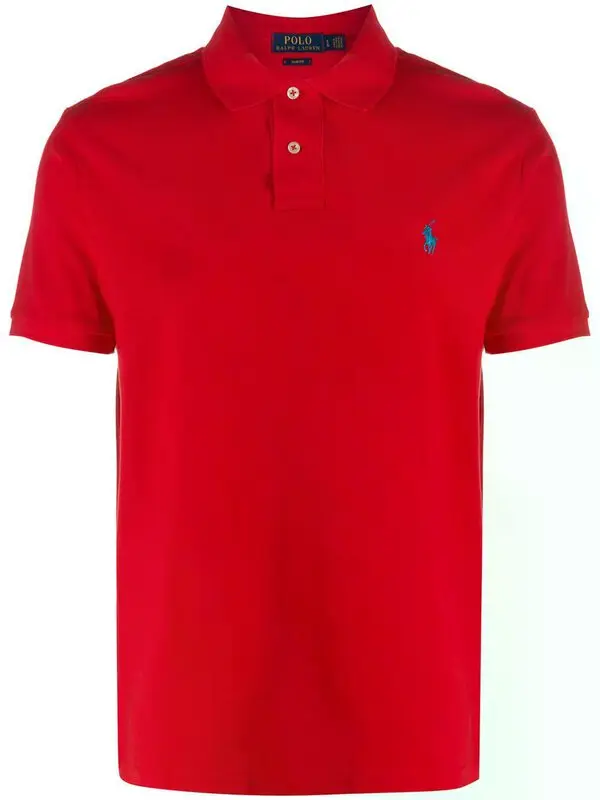 Polo Ralph Lauren Logo Embroidered Polo Shirt - Red