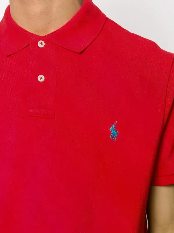 Polo Ralph Lauren Logo Embroidered Polo Shirt - Red