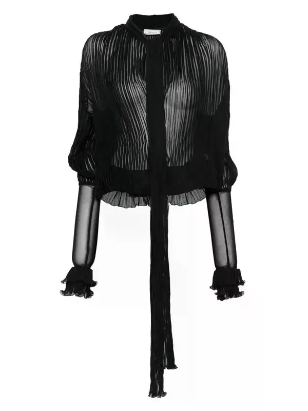 Blumarine Pleated Silk Blouse
