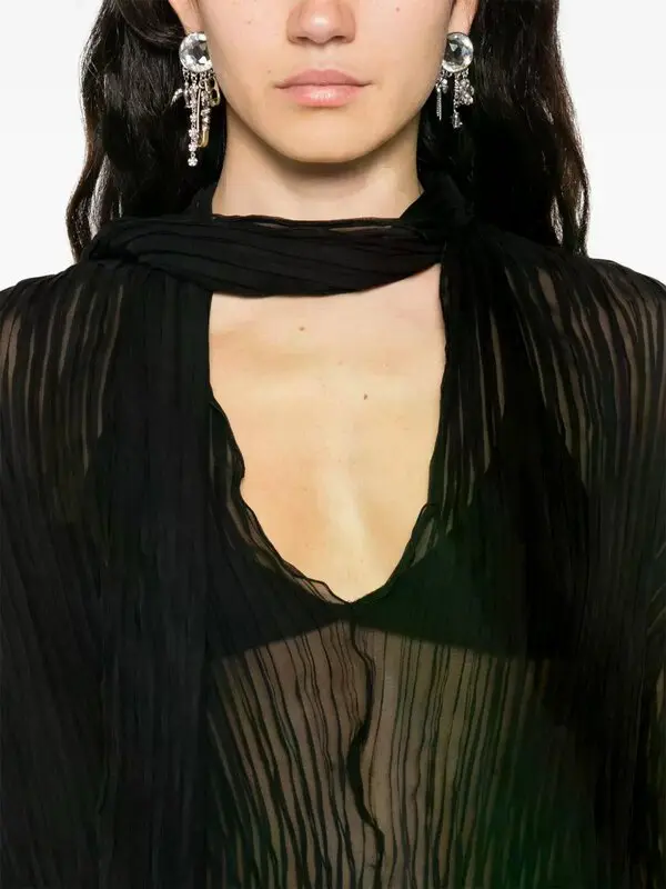 Blumarine Pleated Silk Blouse