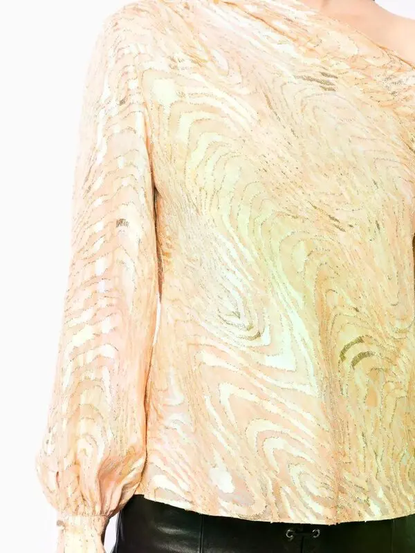 Simkhai Alice Moire Abstract-print Blouse